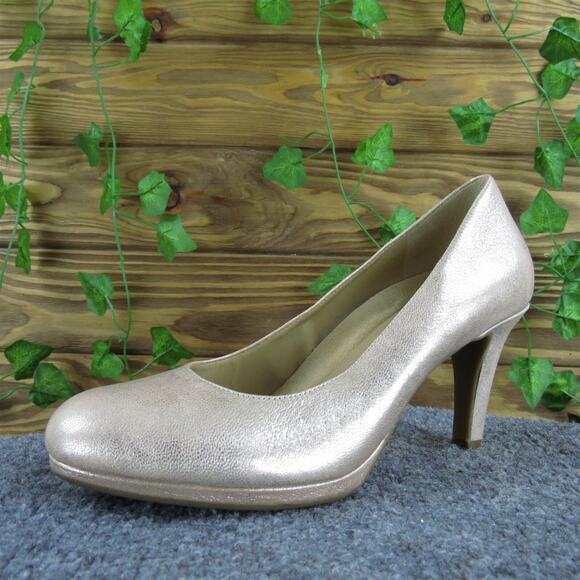 Naturalizer | Shoes | Naturalizer Michelle Womens Heels In Metallic Beige Wide Width | Poshmark